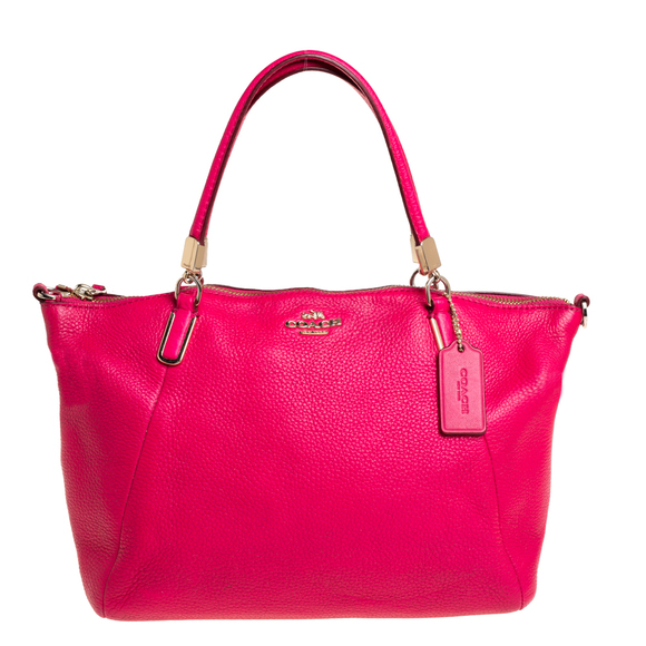 Coach | Bags | Coach Fuchsia Leather Small Kelsey Satchel | Poshmark
